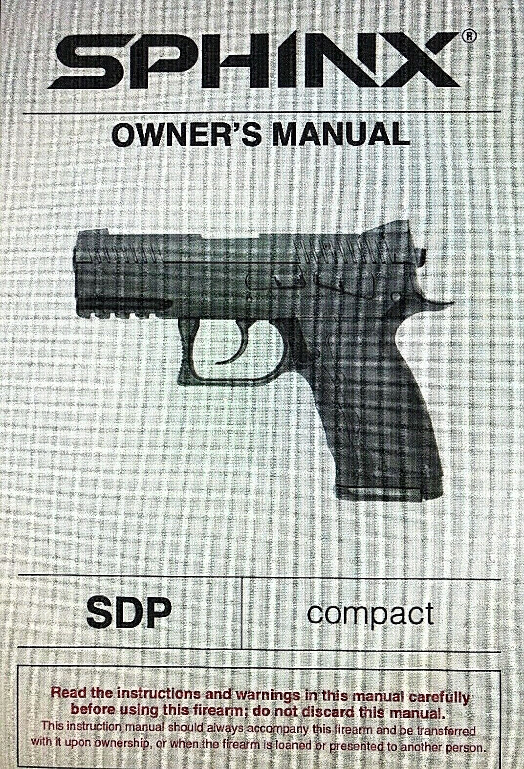 SPHINX ARMS OWNER'S MANUALS SDP COMPACT SDP SUBCOMPACT 3000 PISTOLS ...