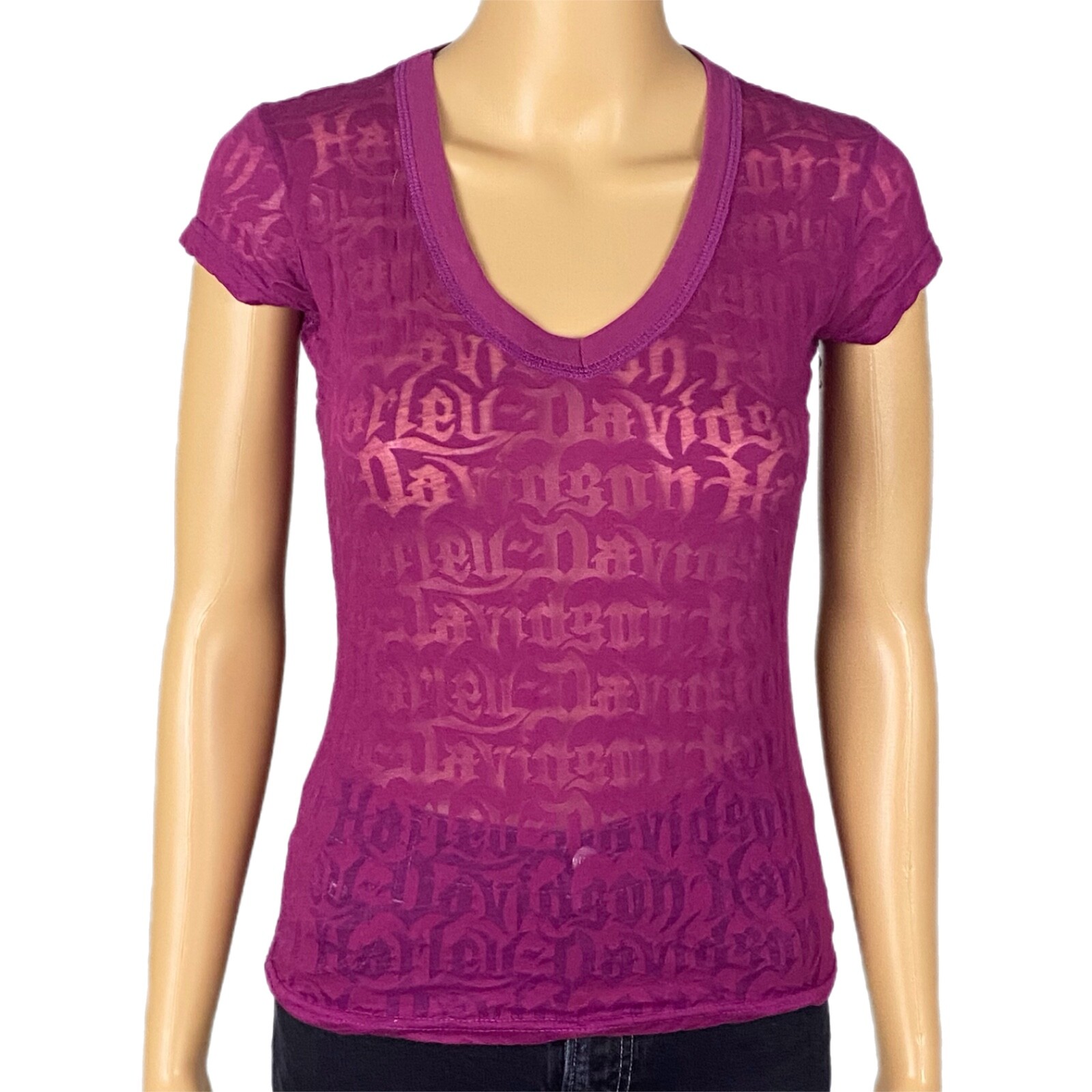 Harley-Davidson raspberry burnout logo t-shirt - Wood… - Gem