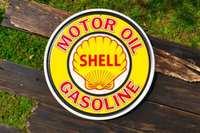 Shell Motor Oil & Gasoline Tin Metal Sign - Shell Oil Company - Gas | eBay