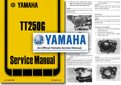 Yamaha TT250 Service Manual TT250G Workshop Shop FACTORY 1980 1981 1982 ...