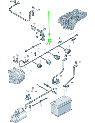 NEW VOLKSWAGEN PASSAT B8 3G ALTERNATOR CABLE HARNESS 5Q0971230GK 5Q0 ...
