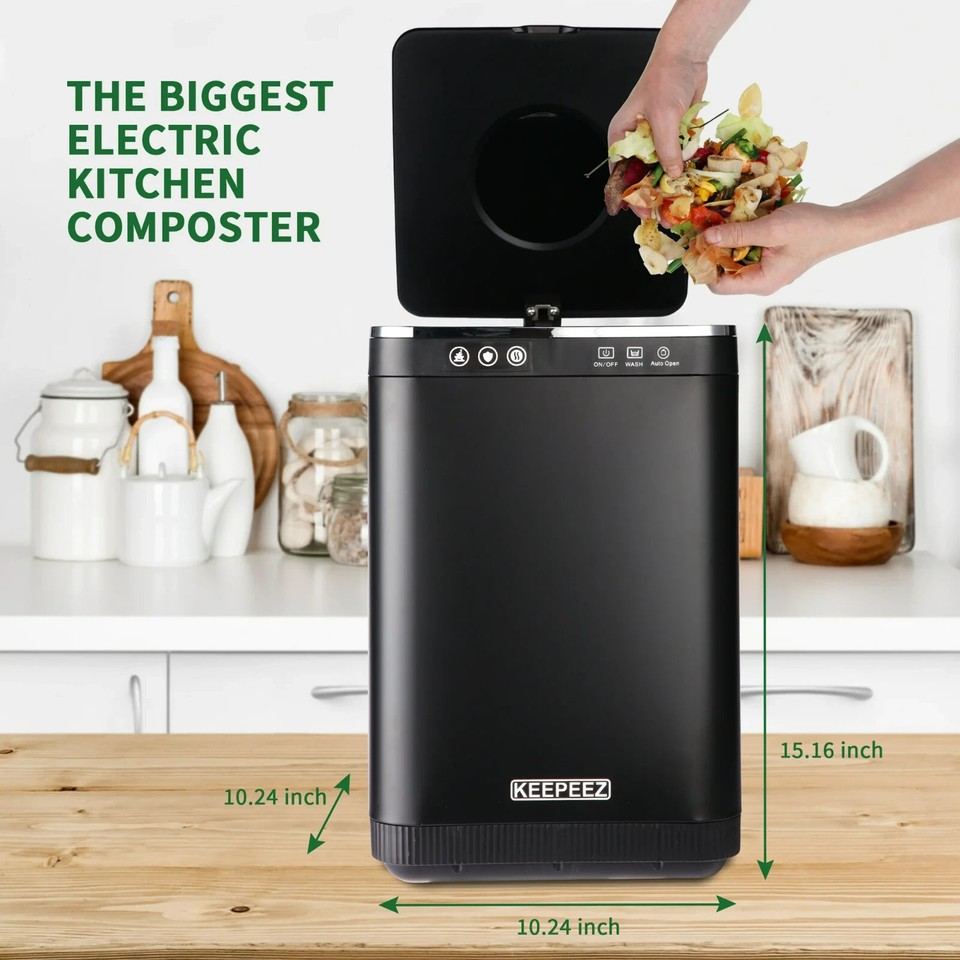 4L Large Capacity Odorless Quiet Electric Composter, Food waste to ...