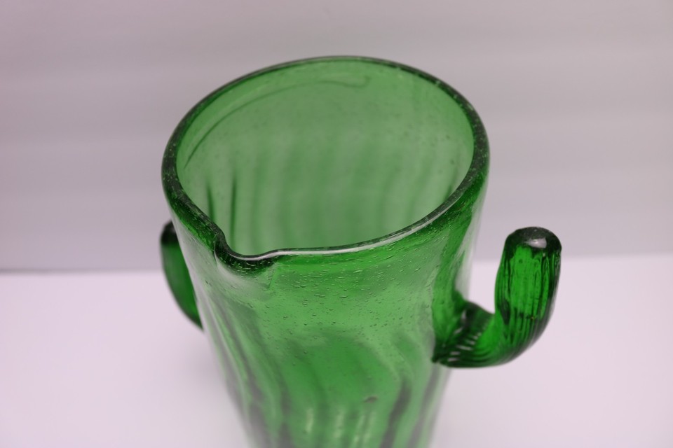 Unique Mexican Cactus Green Margarita Pitcher Pontil Handmade Blown ...