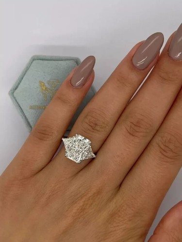 14k Gold 5.6CT Radiant Cut IGI Certified EF/VS Lab Grown Diamond ...