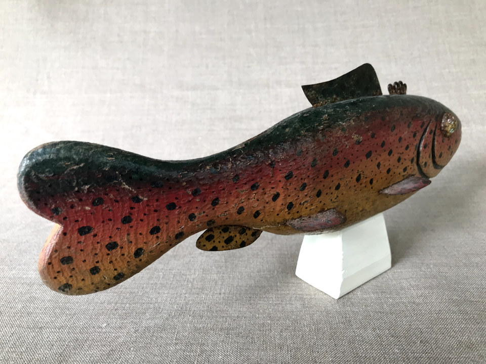 Ice Spearing Fishing Decoy, Hand Carved and Painted, HUGE Trout, Mikko ...
