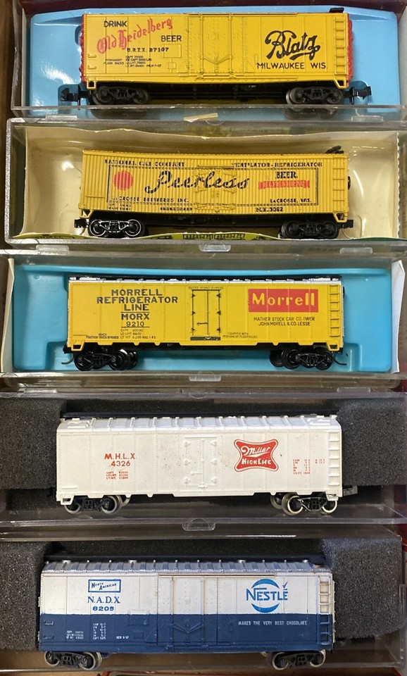 N Scale Miller Beer Nestle Chocolate Milk Meat Box Car Reefer Runner 10 ...