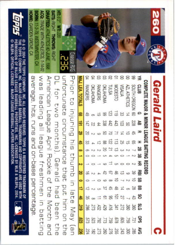 2005 Topps #260 Gerald Laird - NM-MT | eBay