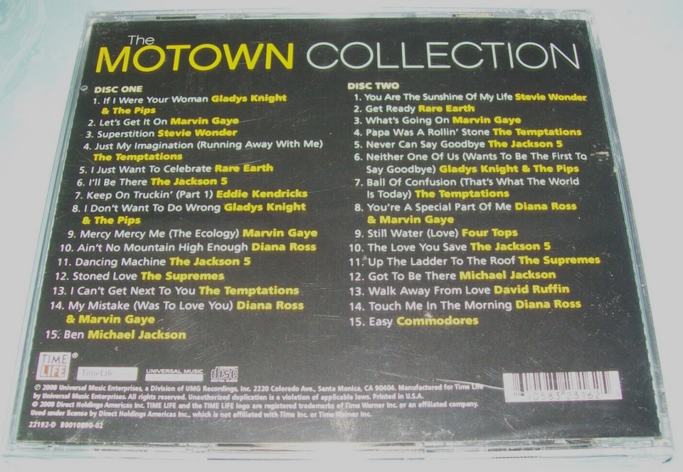 The Motown Collection by Various Artists (2-CD Set, 2008, Time-Life ...