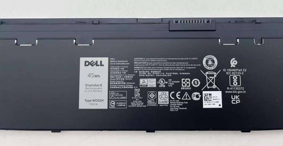 Genuine 45WH WD52H Battery for Dell Latitude E7240 E7250 GVD76 VFV59 ...