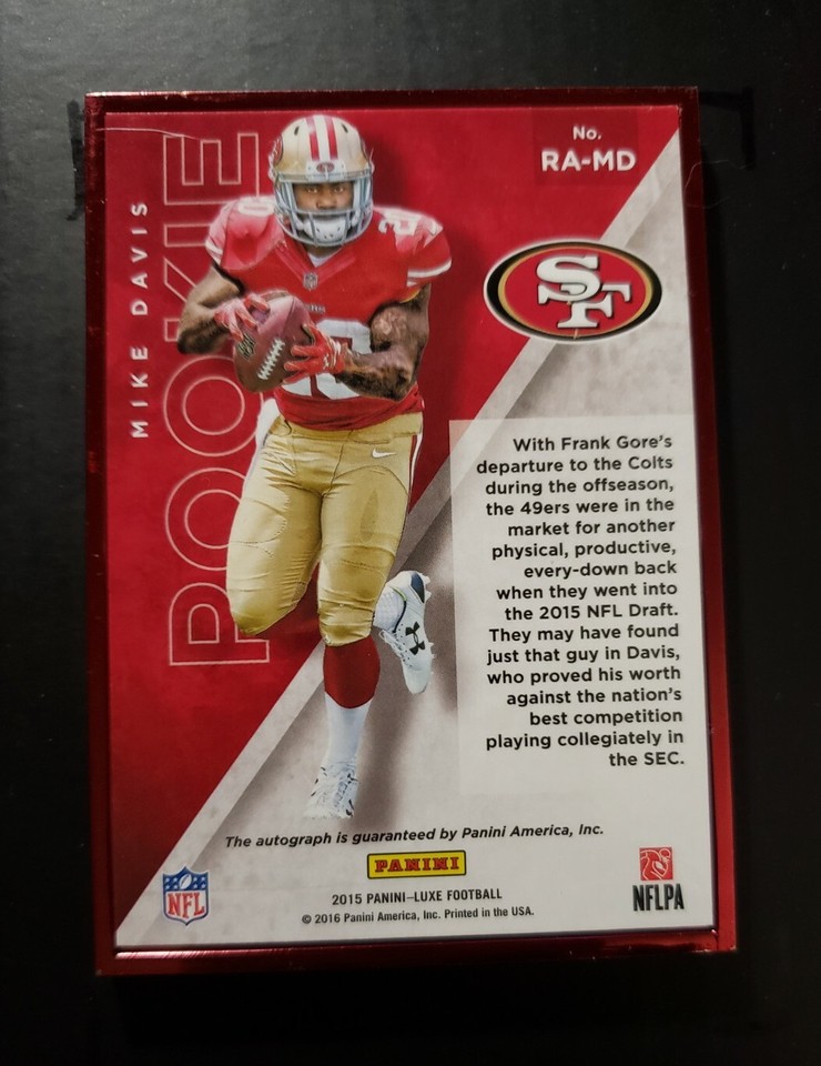 2015 Panini No. RA-MD Mike Davis SF Colt. Serial # /99 Auto Rookie | eBay