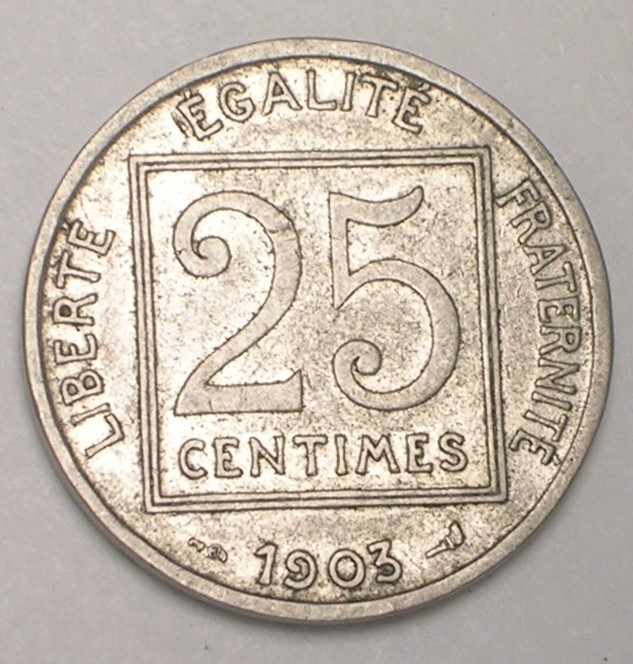 1903 France French 25 Centimes Ceres Fasces Coin VF | eBay