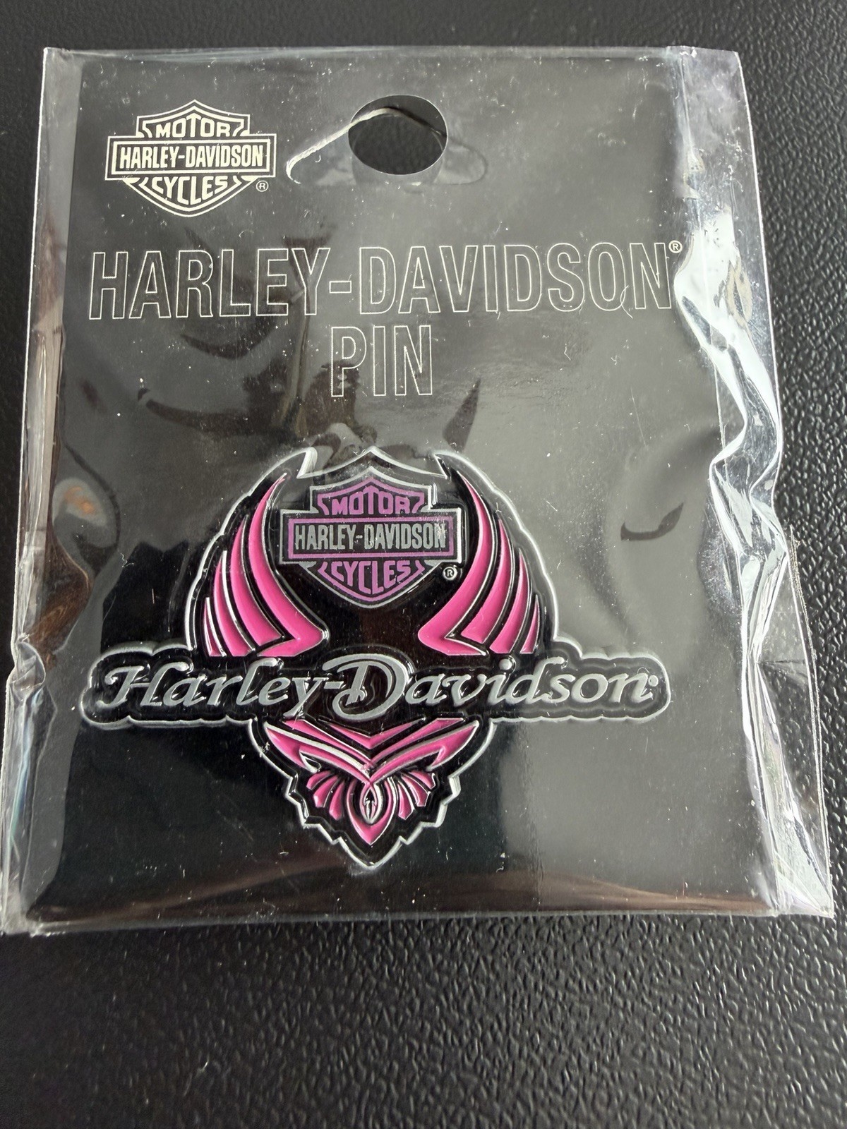2006 Harley-Davidson Pink “Diva” Wings Logo Enamel Lapel Pin, New