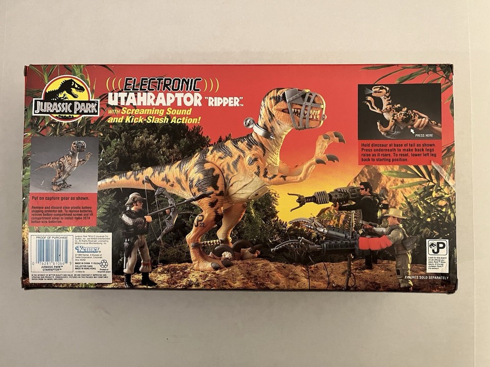 Vintage '94 Kenner Jurassic Park Electronic Utahraptor Ripper Action ...