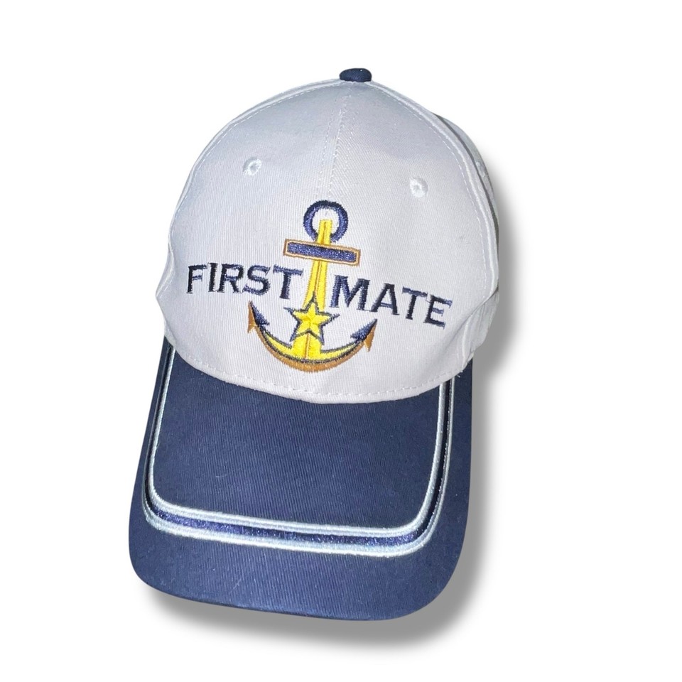 Popcrew First Mate Baseball Cap Skipper Boating Nautical Anchor Cotton ...