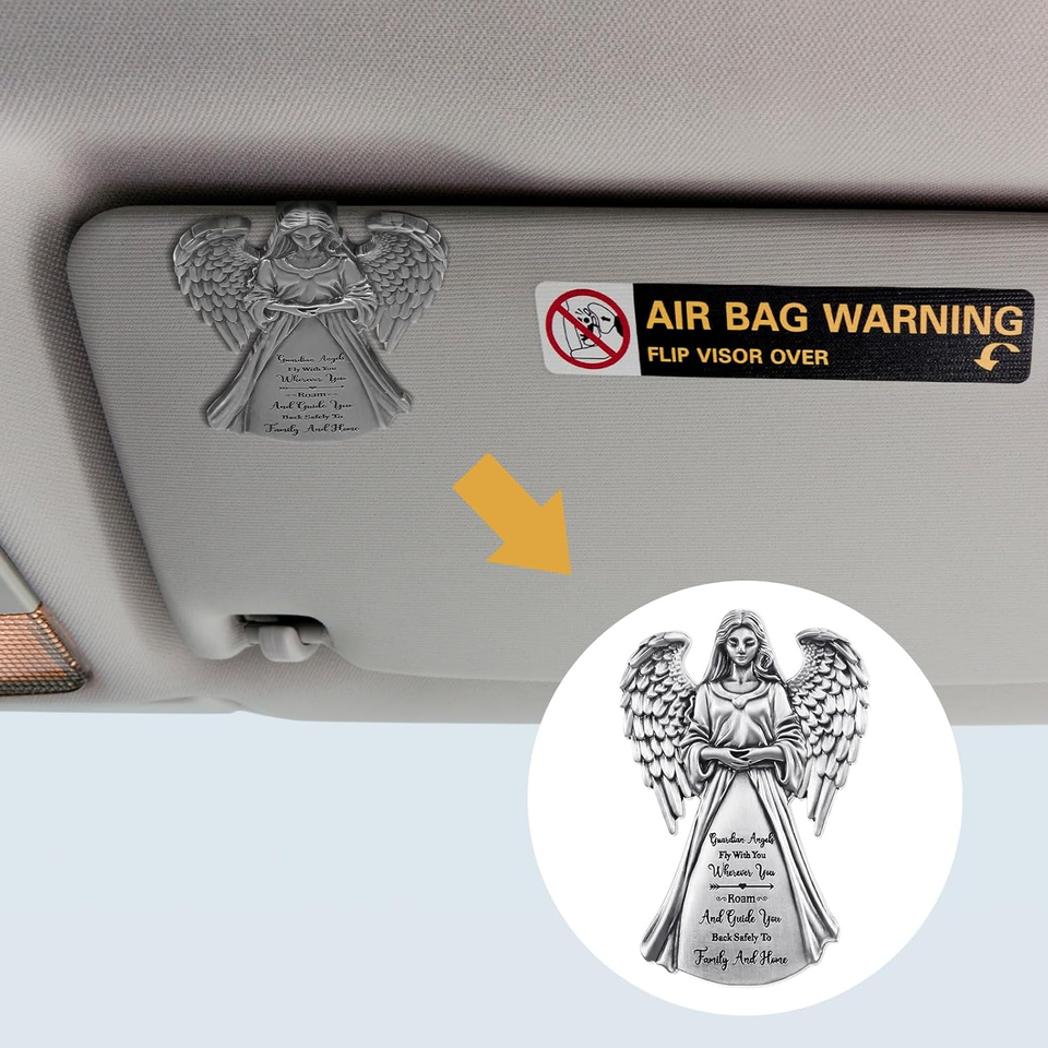 2x Guardian Angel Sun Visor Clip - Car Safety Blessing Gift for Driver ...