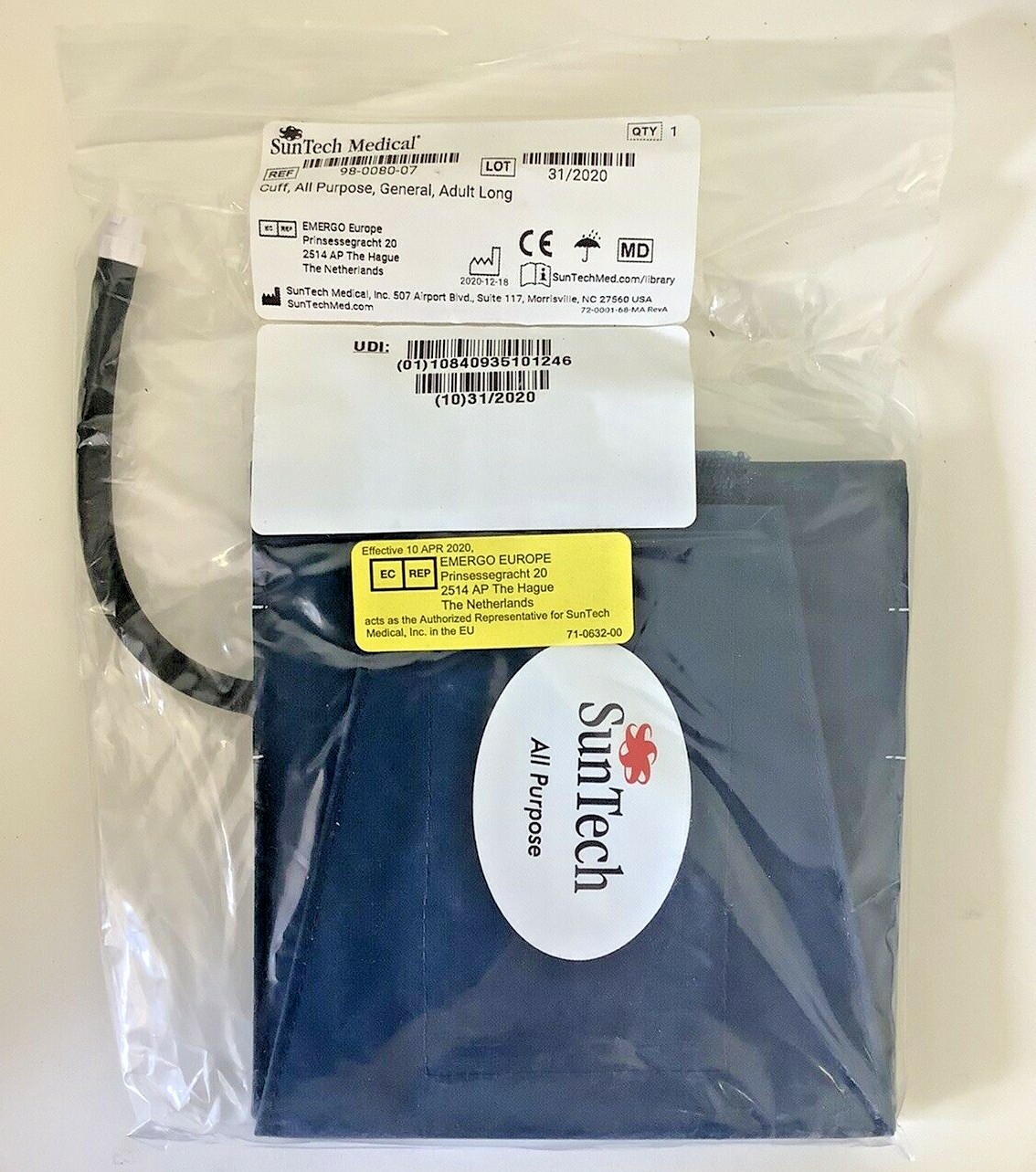 Suntech All Purpose Adult Long Blood Pressure Cuff 98-0080-07 for sale ...