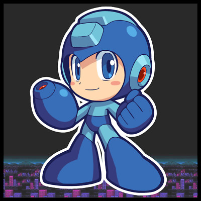 Mega man decal sticker NES 8-bit Vinyl nintendo digitally printed die ...