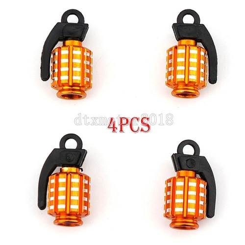 4x Gold Grenade Tire Valve Stem Caps Covers For Motorcycle/Car/Bike ...