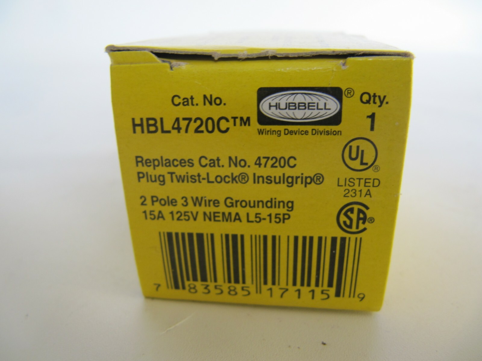 (NEW) Hubbell 15A 125V 2P 3W Twist-Lock Plug HBL4720C | eBay