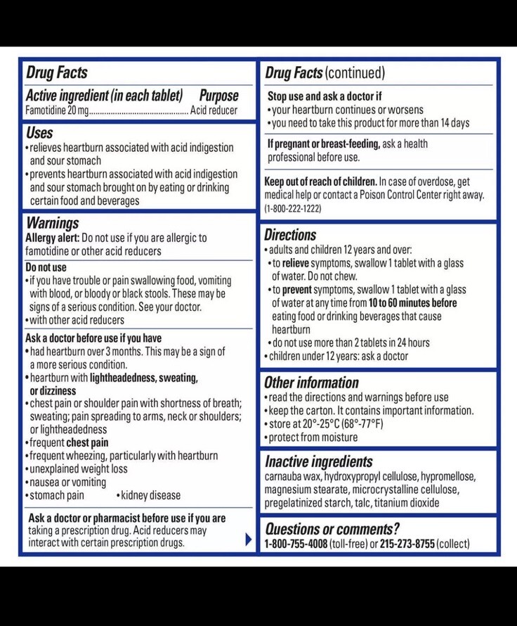 Pepcid AC Maximum Strength Famotidine Acid Reducer, 20 mg, 125 Tablets ...