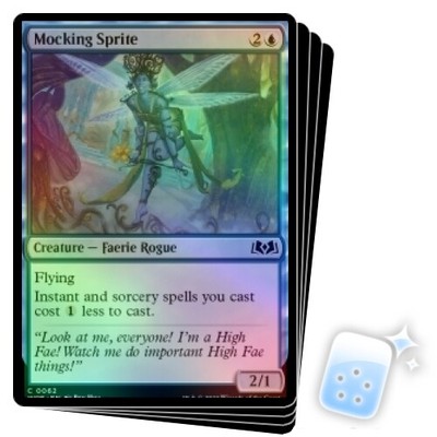Foil Mocking Sprite X4 M/NM Magic: The Gathering MTG Wilds Of Eldraine ...