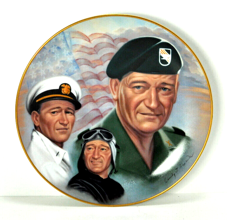 John Wayne Military 8 1/2 in Collectors Plate Numbered Edition Hackett ...