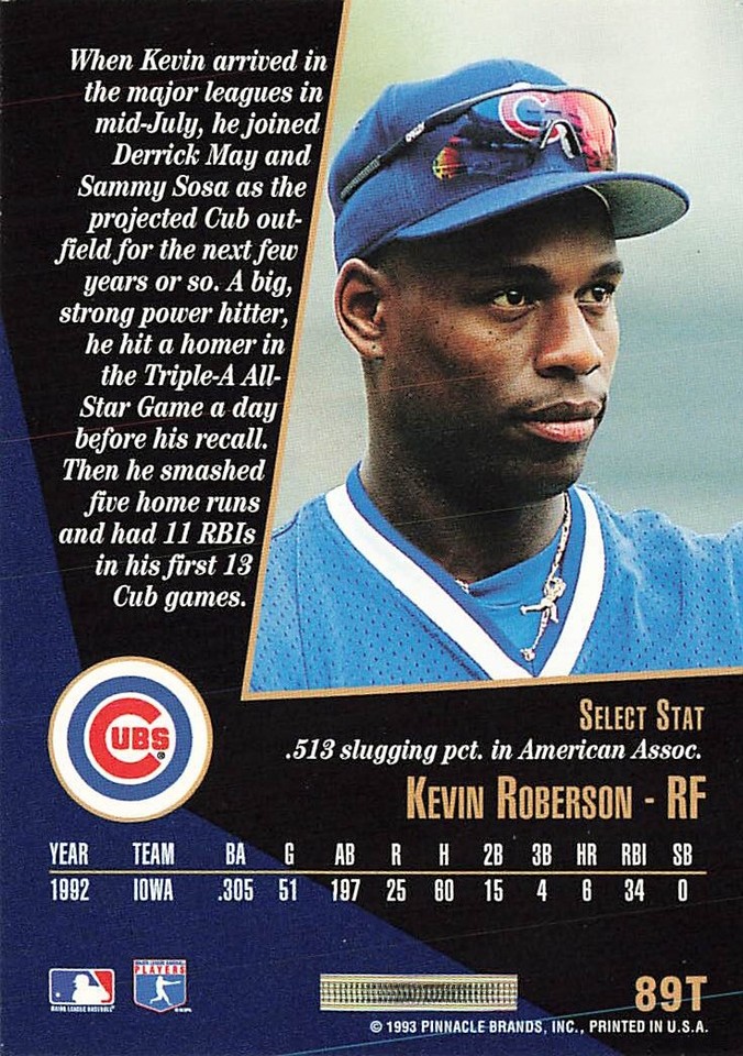 1993 Select Rookie/Traded #89T Kevin Roberson Chicago Cubs | eBay