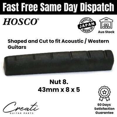 Graphite Nut for Acoustic Guitars Slotted 43mm x 8mm x 5mm MIJ | eBay ...