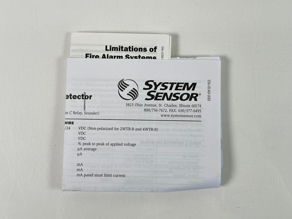 System Sensor 4WTAR-B Photoelectric i3 Series Smoke Detector 783863020001| eBay
