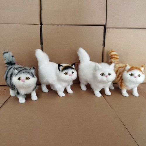 Cute Simulation Cat Plush Toys Soft Stuffed Kitten Model Fake Cat ...