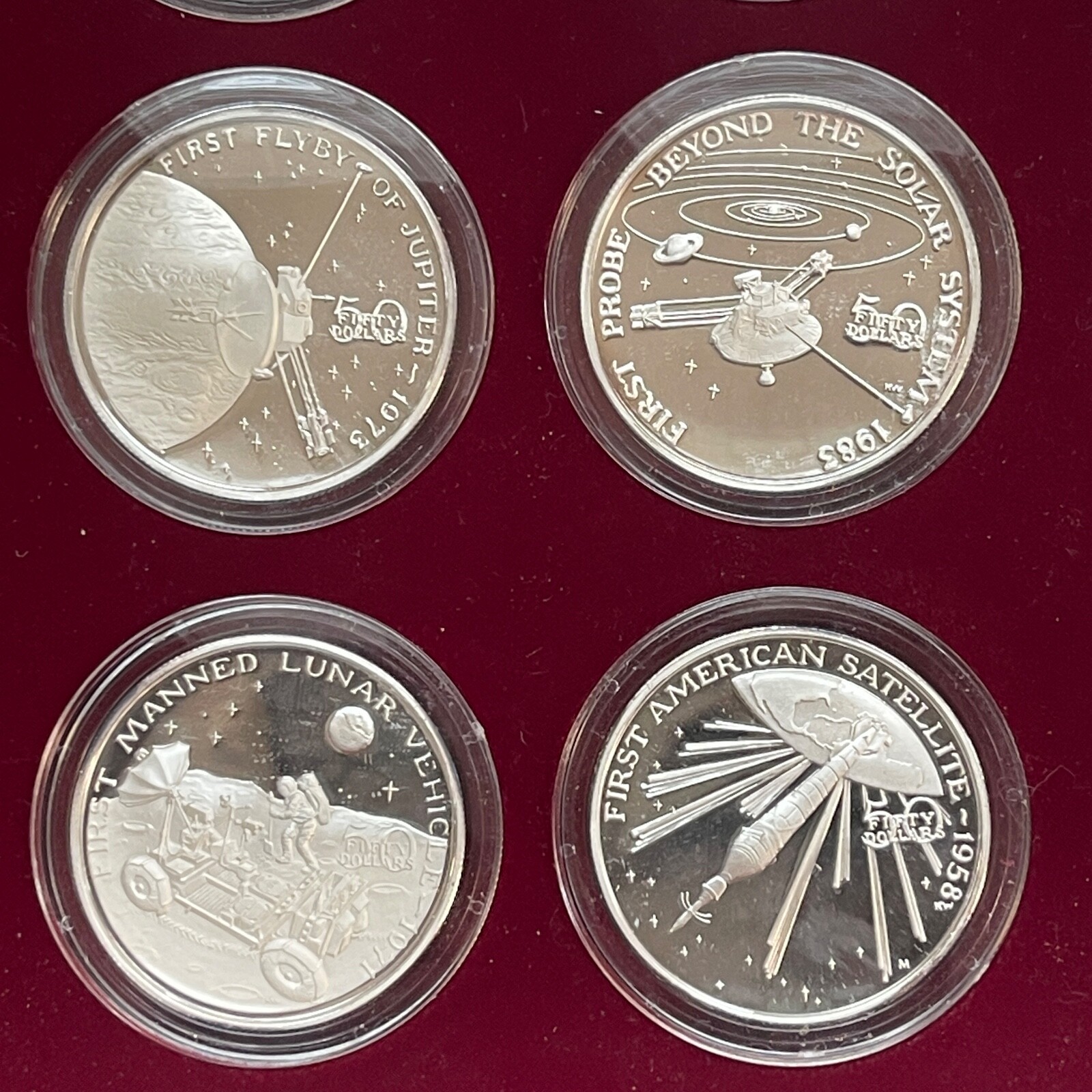 24oz $50 Silver Proof Coins Marshall Islands The Milestones of Space ...