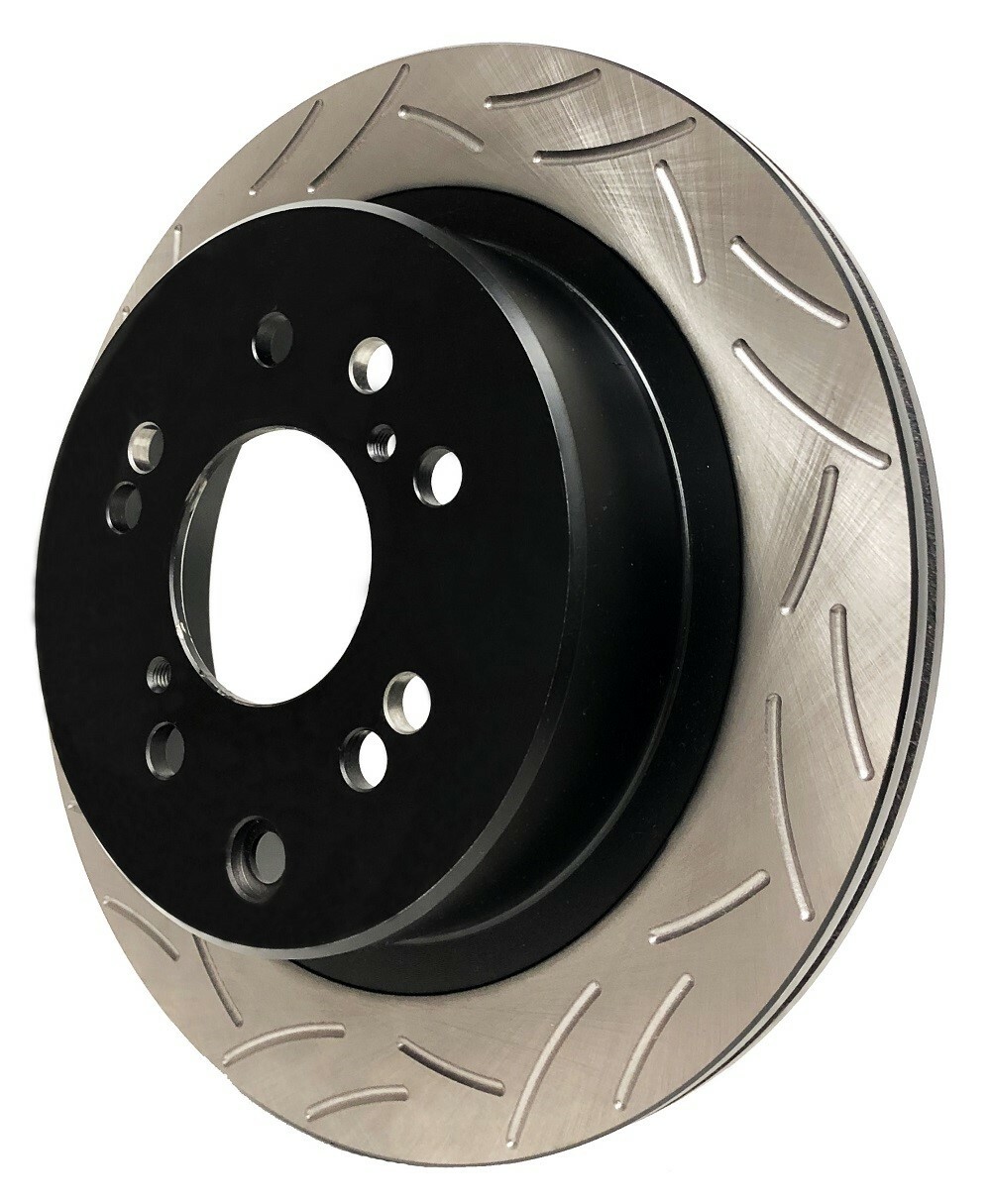 F&R BRAKENETIC Premium GT Slot Brake Rotors 30mm Z32 300ZX Conversion 4 ...