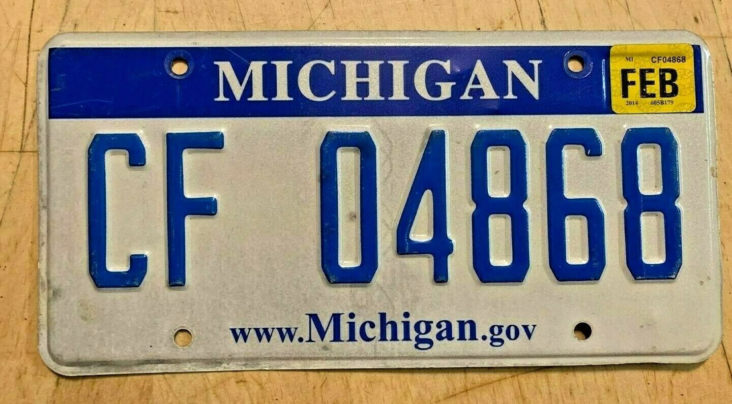 MICHIGAN 2014 TRUCK COMMERCIAL LICENSE PLATE " CF 04868 " MI 14 | eBay