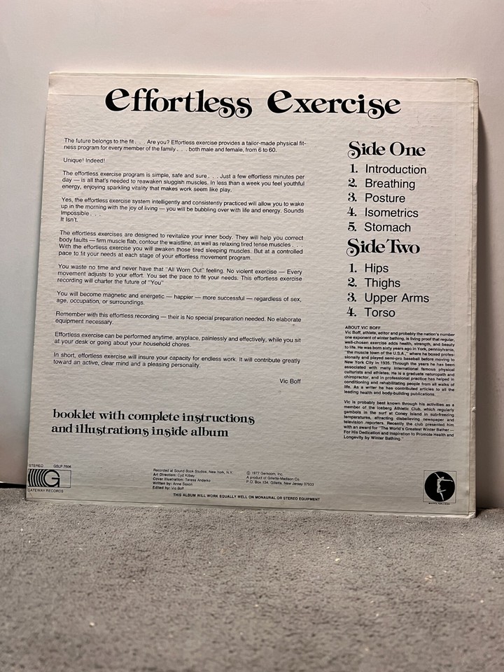 A40 Vic Boff: Effortless Exercise, 1977 Gateway Records GSLP 7606 - Fitness LP | eBay