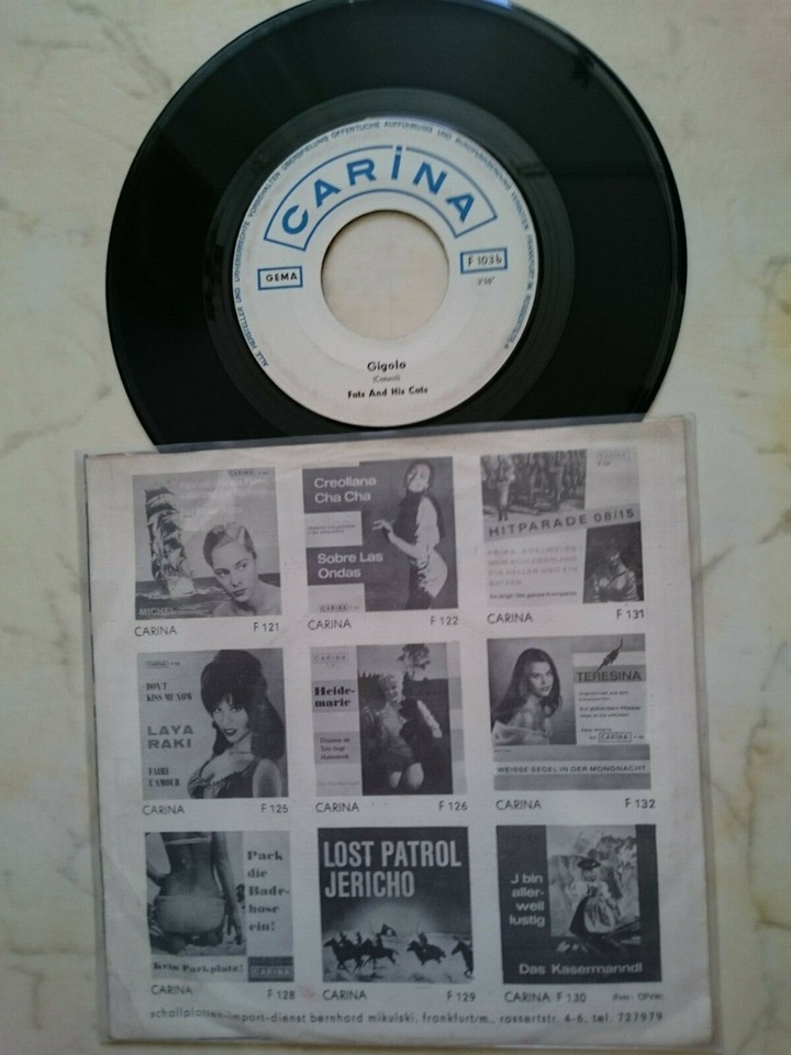 Fats and His Cats Hello / Gigolo Original Carina Label 60s | eBay