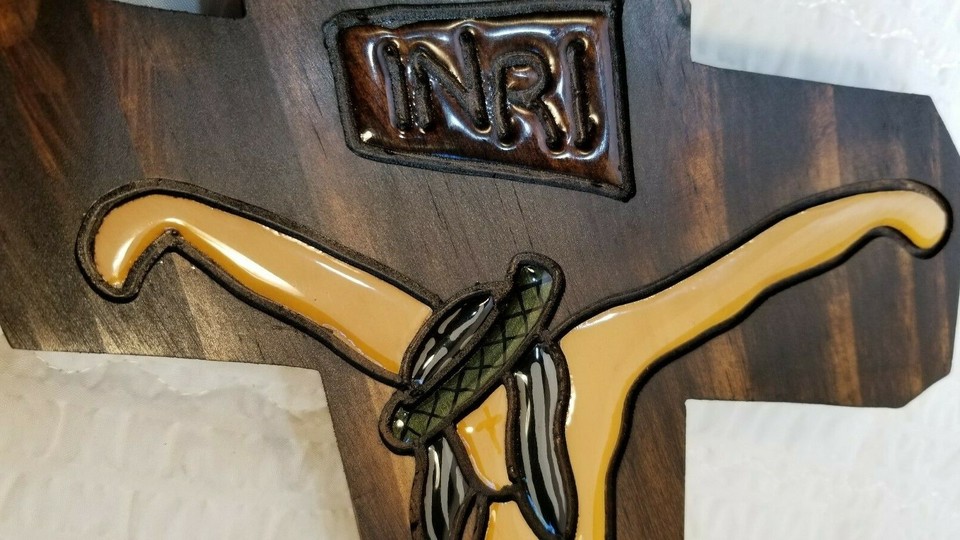 NEW Cross Colombian Folk Art Hand Painted Wood Wall Cross w/ Resin ...