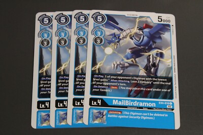Digimon TCG (2020) - EX4-018 - 4x MailBirdramon - Blue - Common | eBay UK