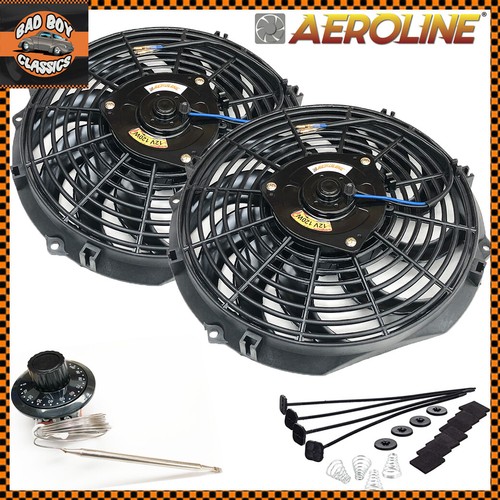12" Aeroline® 120w Electric Radiator 12v Cooling Fan x2 Ideal TRACK ...