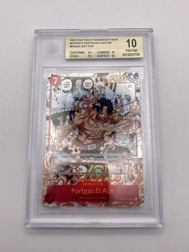 BGS 10 - Portgas.D.Ace OP02-013 SR Manga Alt Art Parallel - One Piece ...