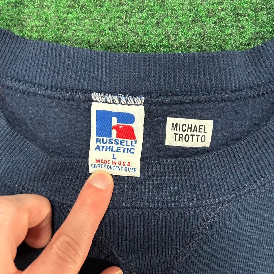 Russell blank navy crewneck | eBay