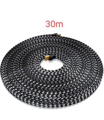 30m RJ45 Cat7 Ethernet Network LAN Cable Gold Plated Ultra-thin Flat ...