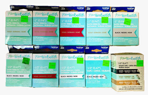 brother P-touch Embellish Assorted Satin Ribbons and Tapes Ships Free ...