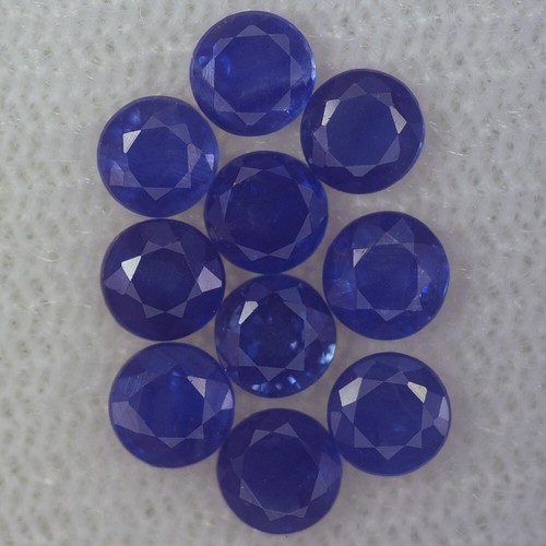 2.31CT STUNNING AA 10PCS 3.6MM ROUND HEATED ONLY BLUE SAPPHIRE NATURAL ...