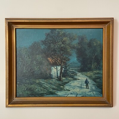 SIMON MICHAEL American/Texas 1905-2000 Moonlight Nocturne Oil Painting ...