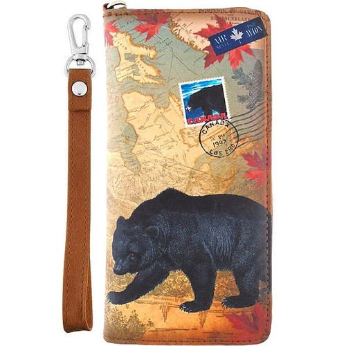 New LAVISHY Wristlet Wallet GRIZZLY BLACK BEAR Vegan Leather Canada ...