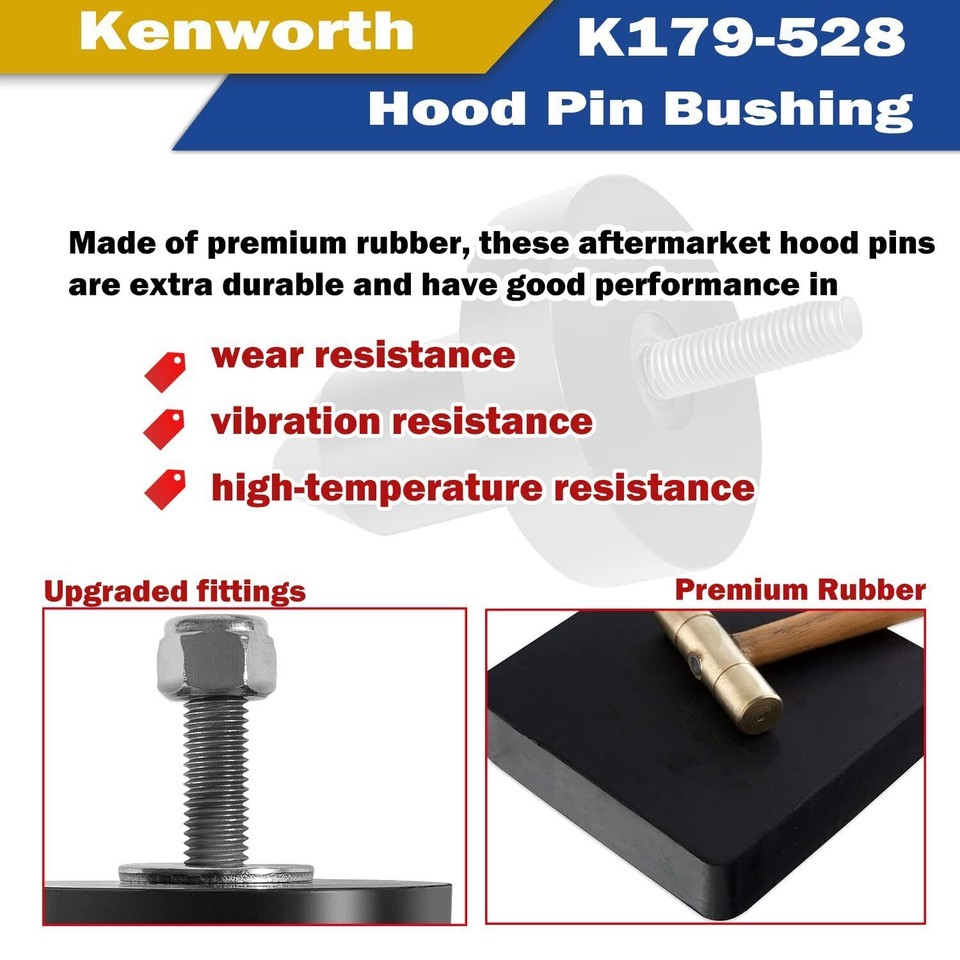 2PCS/SET 924-5410 Hood Pin Kit K179-528 for Kenworth W900 T800 T600A ...