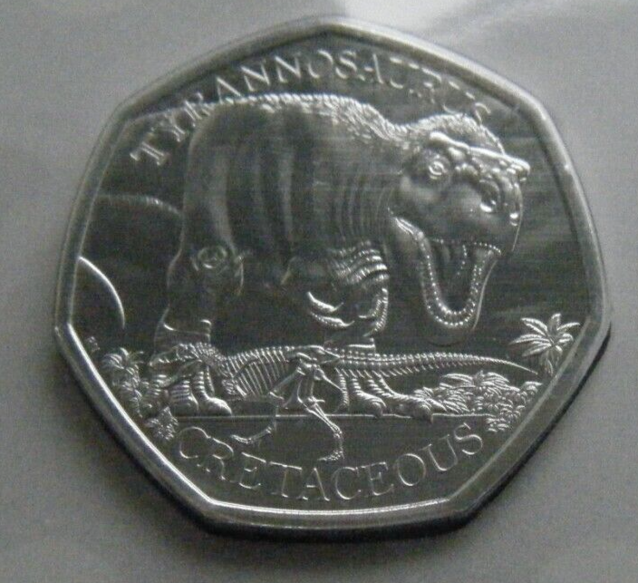2024 Tyrannosaurus Dinosaur 50p Coin BU Pack Natural History Museum ...