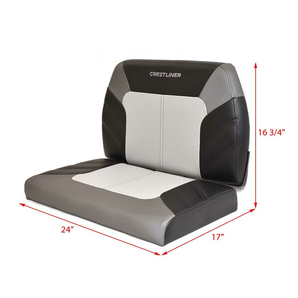 Crestliner Boat Bench Seat Cushions 2271986 | Black / Gray Wise Marine ...