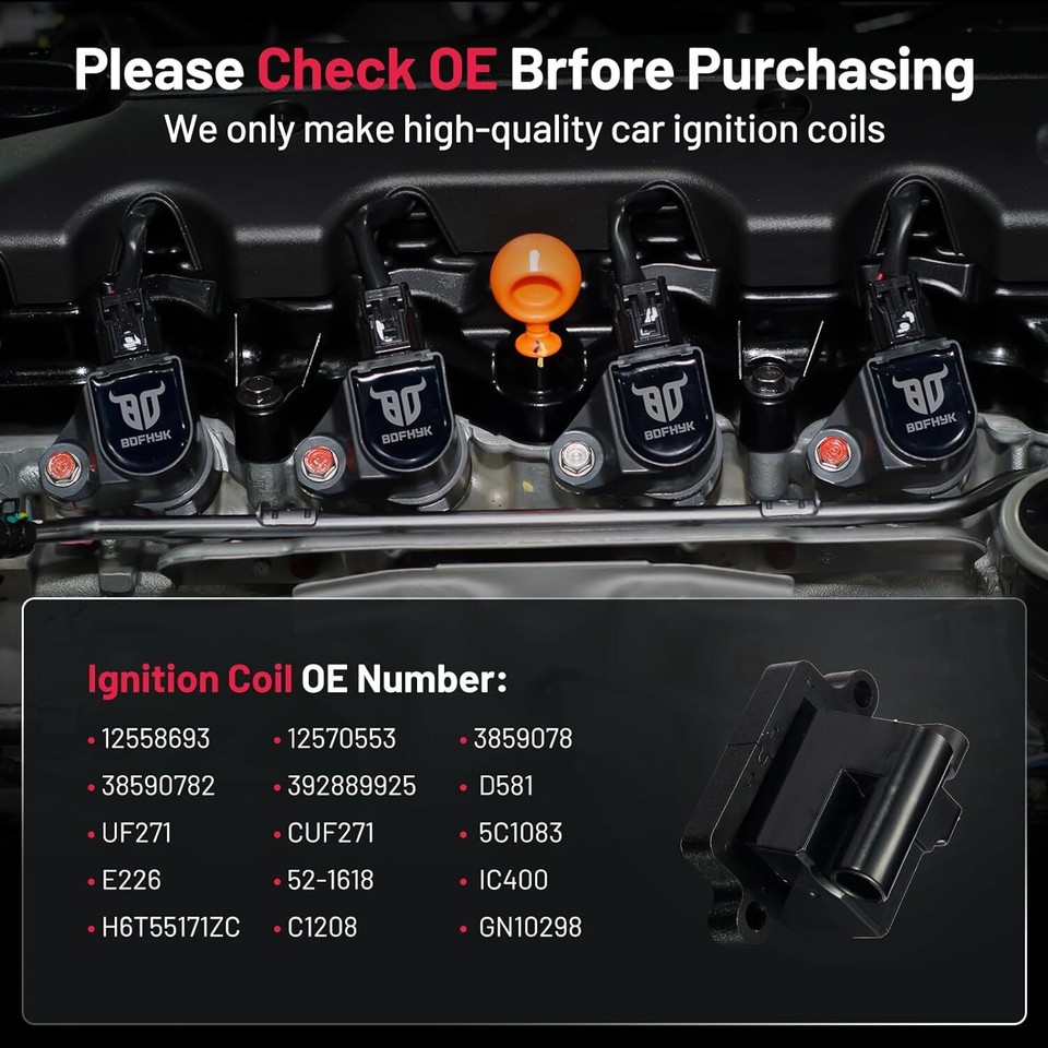 8X Square Ignition Coils For Chevy GMC Cadillac 4.8L 5.3L 6.0L 8.1L ...