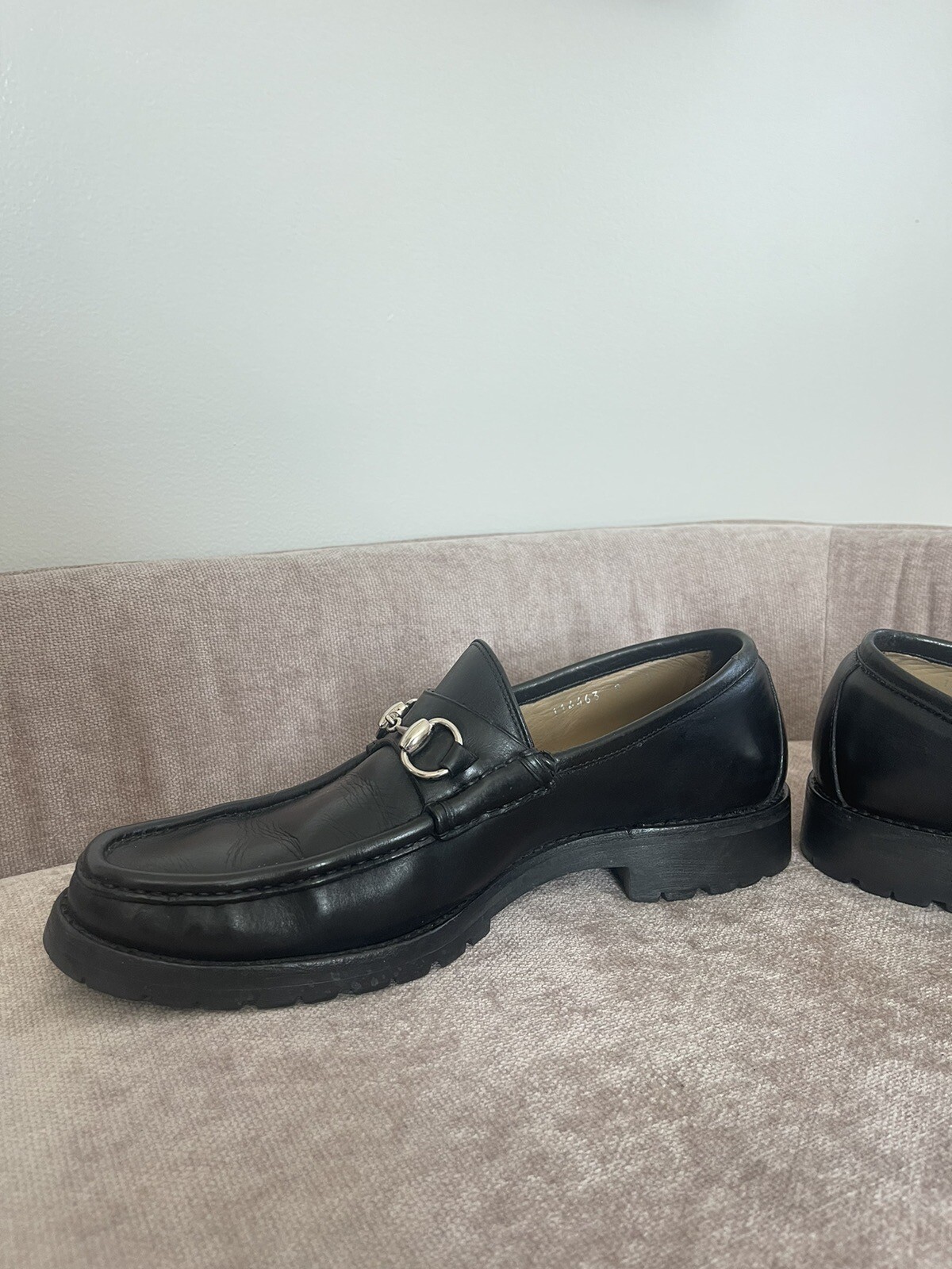 GUCCI Men’s Leather Lug Sole Horsebit Loafers - Gem